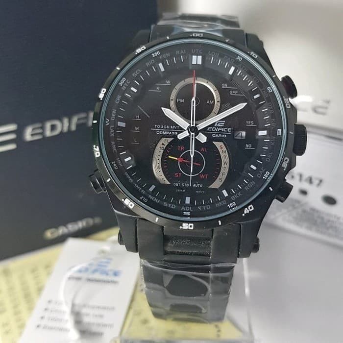 Jual Jam Pria Edifice EQW-A1200 Full Black Original BM Fullset | Shopee ...