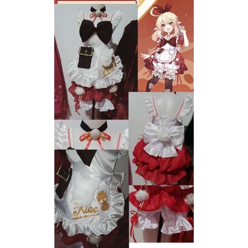 Jual KLEE GENSHIN IMPACT GAME APRON MAID COSTUME COSPLAY KOSTUM ...