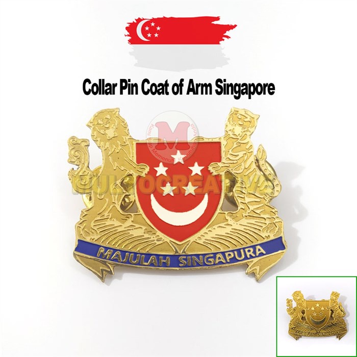 Jual Collar Pin Coat of Arm Singapore - Pin Lambang Singapura Logam ...