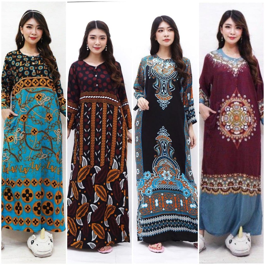 Jual LONGDRRESS Daster lengan panjang | BATIKKU | busui bahan adem MURAH MERIAH | Shopee Indonesia