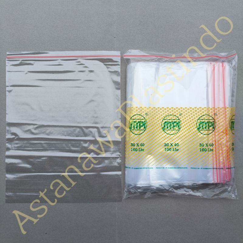 Jual plastik klip 30x40 100 lembar zipper / ziplock 30 x 40 SMPI polos tanpa sablon | Shopee ...