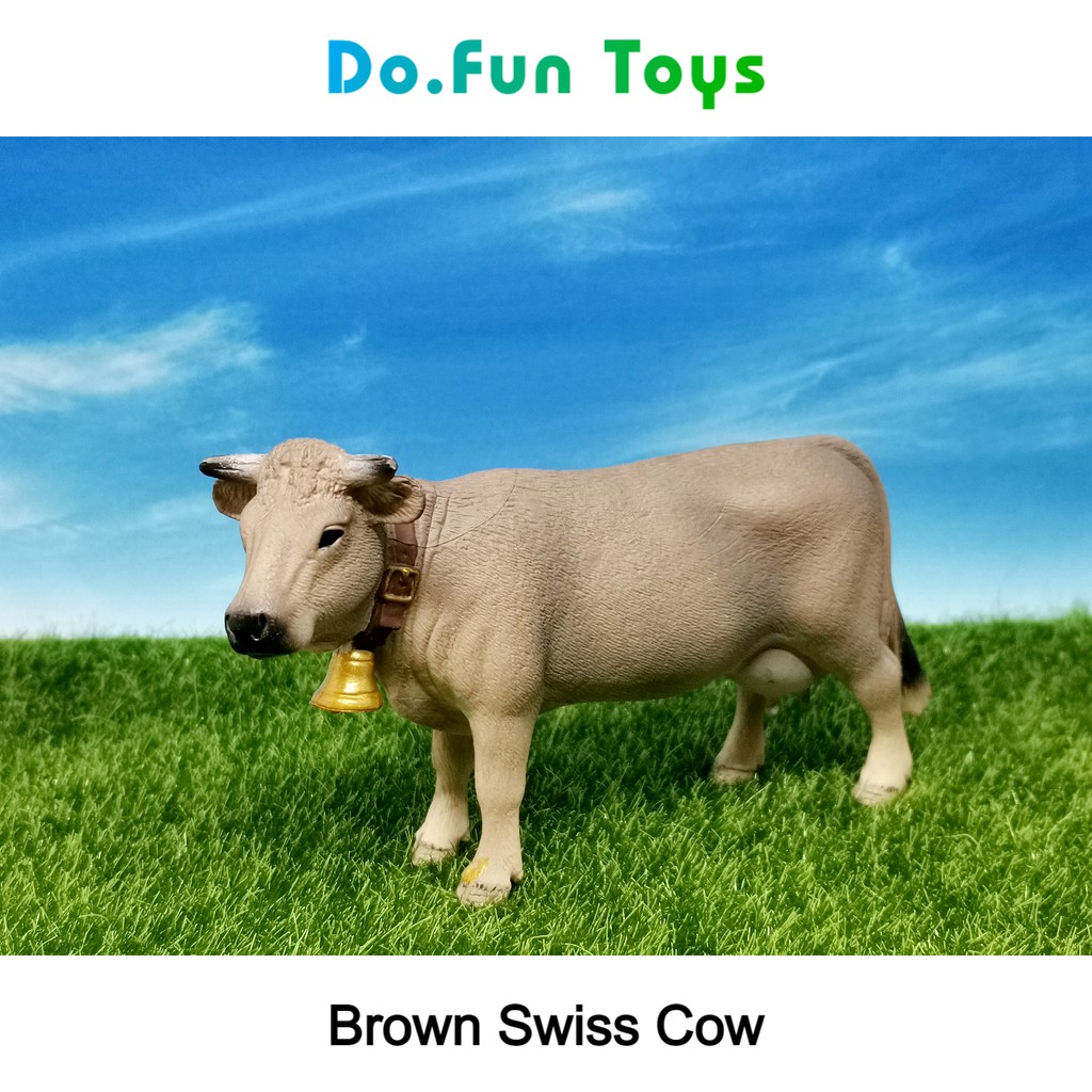 Jual Animal Figurine | BROWN SWISS COW / Mainan Miniatur Binatang Sapi ...