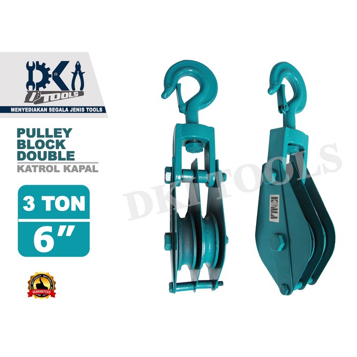 Jual KOALA Katrol Kapal Kerekan Katrol Pulley Block Double 6" Inch 3 ...