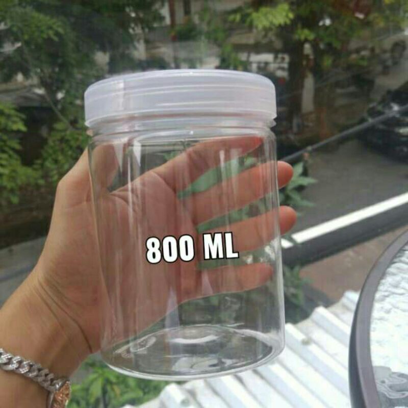 Jual TOPLES JAR BENING PLASTIK TOPLES TABUNG TRANSPARAN 800ML TOPLES ...