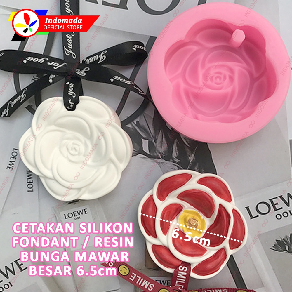 Jual Indomada Cetakan Fondant Silikon Bunga Mawar Besar 6.5 x 1.5 cm ...
