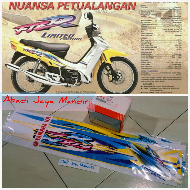 Jual Lis body Striping Stiker Yamaha Fizr F1Zr Kuning Silver dual tone ...