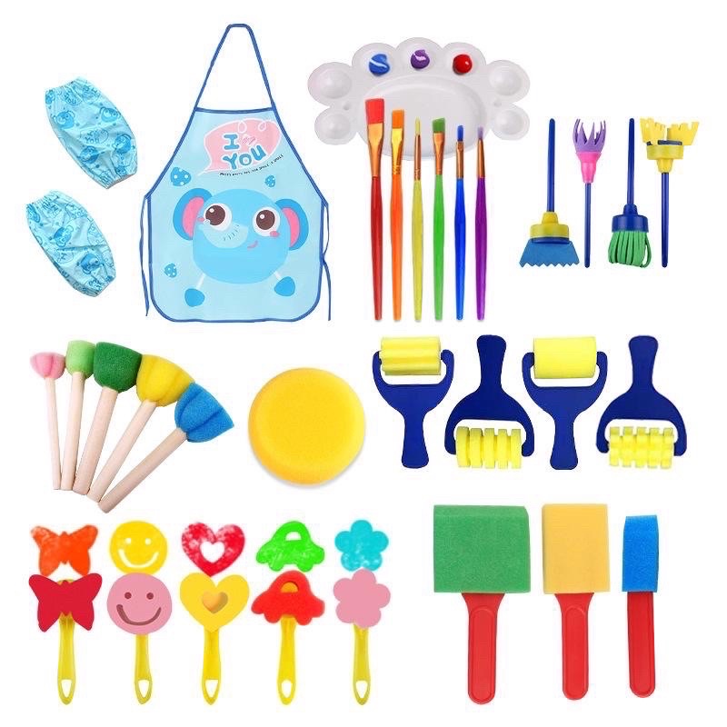 Jual children art craft painting set menggambar mewarnai - apron set ...