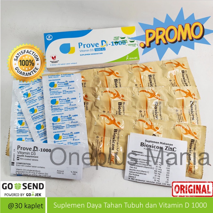 Jual PAKET SEHAT PANDEMI PROVE D 1000 DAN BIONICOM ZINC (PAKET 30 HARI ...