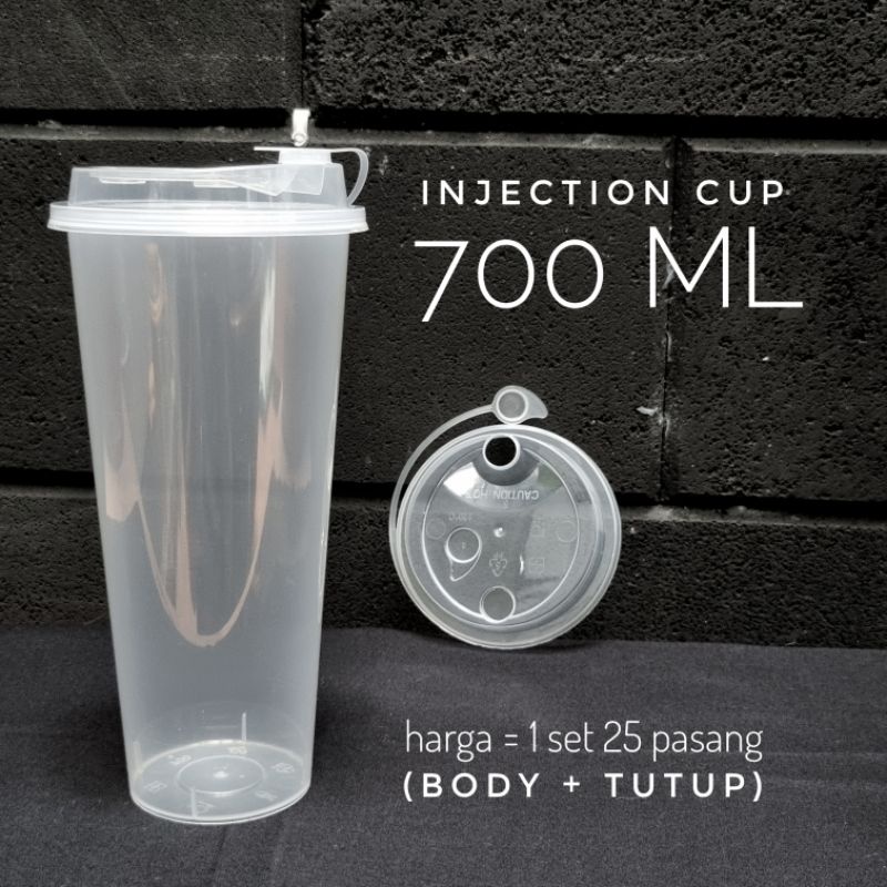 Jual gelas injection gelas fore 700 ml body dan tutup 700ml | Shopee ...