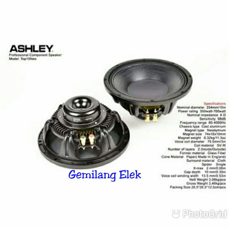 Jual Speaker ASHLEY 10 inch TOP 10Neo Original | Shopee Indonesia