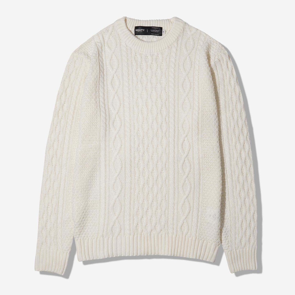 Jual HIGHTY Off White Cable-Knit Sweater | Shopee Indonesia