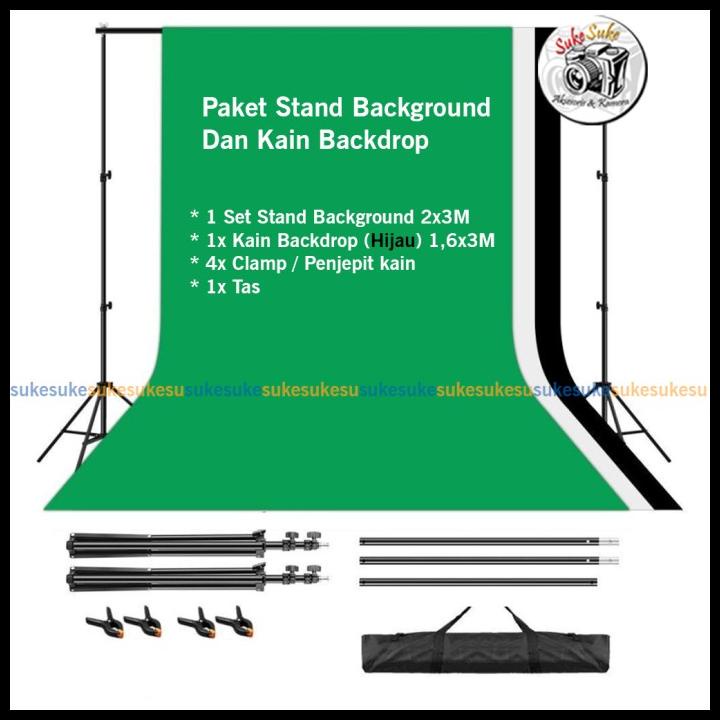 Jual Paket Studio Foto Stand Background plus Kain Backdrop | Shopee ...