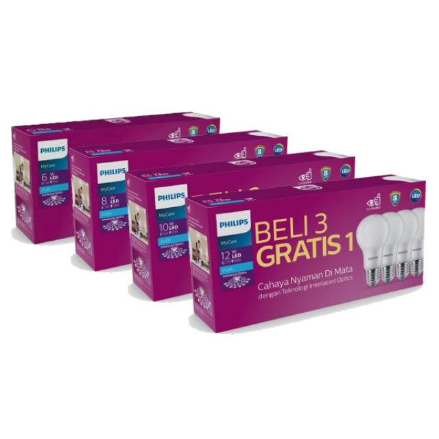 Jual Philips multipack 6w 8w 10w 12w multi pack LED isi 4 | Shopee ...