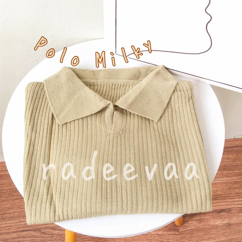 Jual BLOUSE ATASAN RAJUT KERAH POLO CROP TOP KNIT WANITA | Shopee Indonesia
