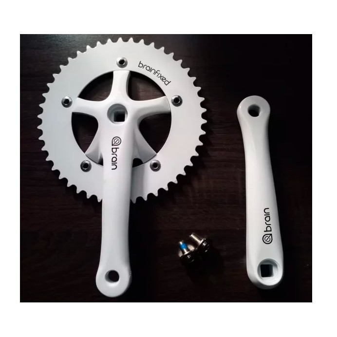 Jual XCF31 Crankset Brain Crank Fixie Fixed Gear Sepeda Lipat Putih ...