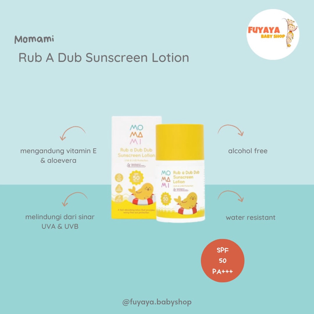 Jual MOMAMI SUNSCREEN & SUNBLOCK / RUB A DUB LOTION SPF 50 PA ...