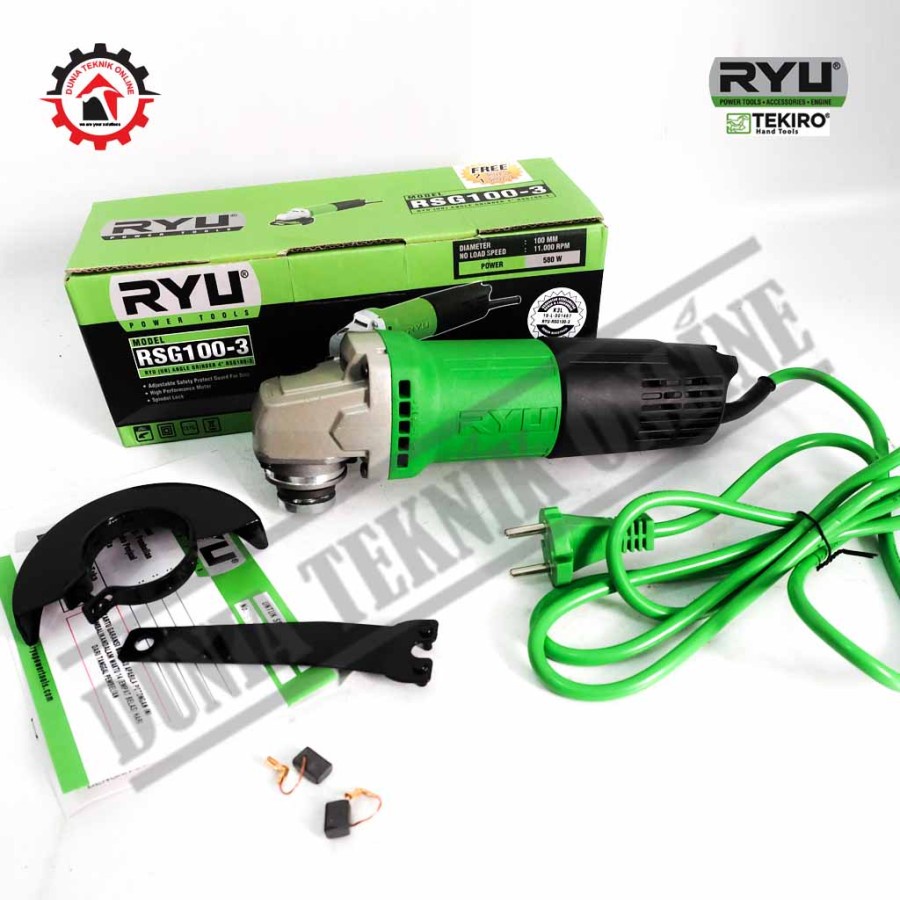 Jual Mesin Gerinda Tangan RYU 4" RSG100-3 / RSG 100-3 / Angle Disc Grinder | Shopee Indonesia