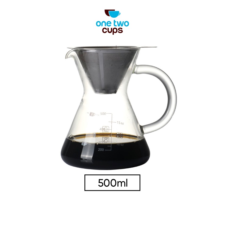 Jual One Two Cups Coffee Maker Pot V60 Teko Kopi Barista 500ml with ...