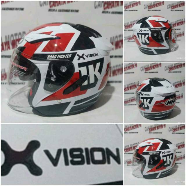 Jual Helm NHK R1 Motif Neuro White Red Putih Merah Double Visor ...