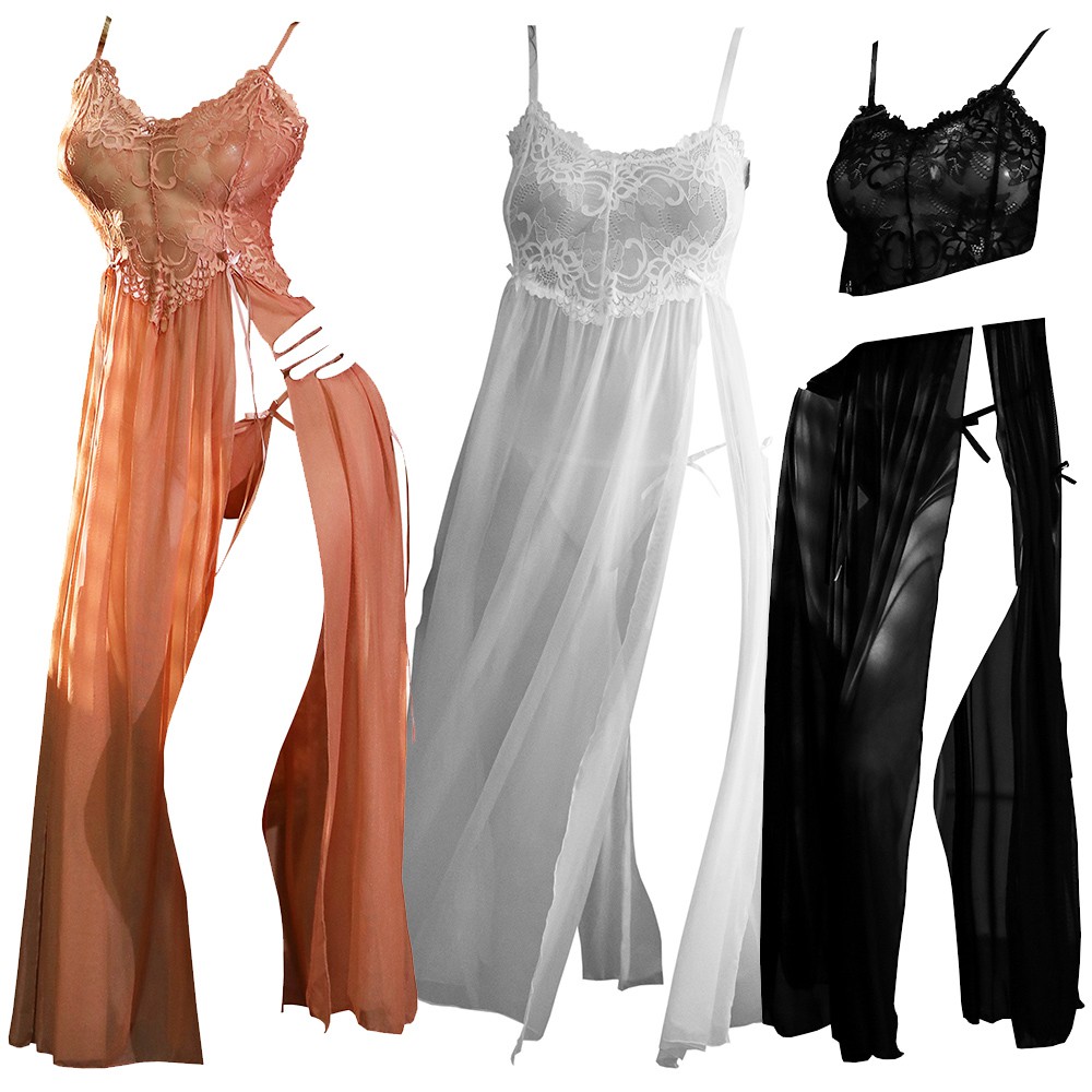 Jual L1237 Baju Tidur Daster Panjang Seksi Gaun Maxi Dress Transparan ...