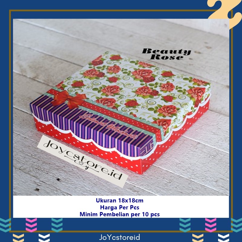 Jual Dus Nasi R8 Beauty ROSE Kotak Nasi 18x18 Box Nasi/ Box Kue / Box ...