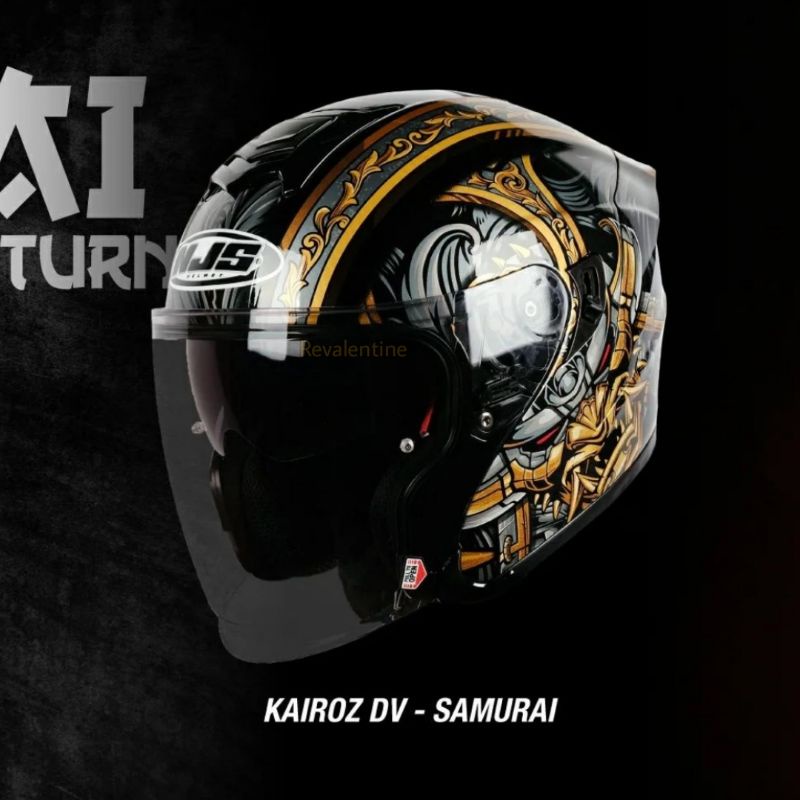 Jual NJS Kairoz DV Samurai Limited Edition | Helm Half Face Double ...