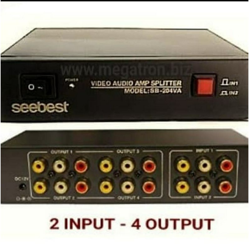 Jual AV (RCA) Switcher Splitter Distributor (2 input - 4 output ...