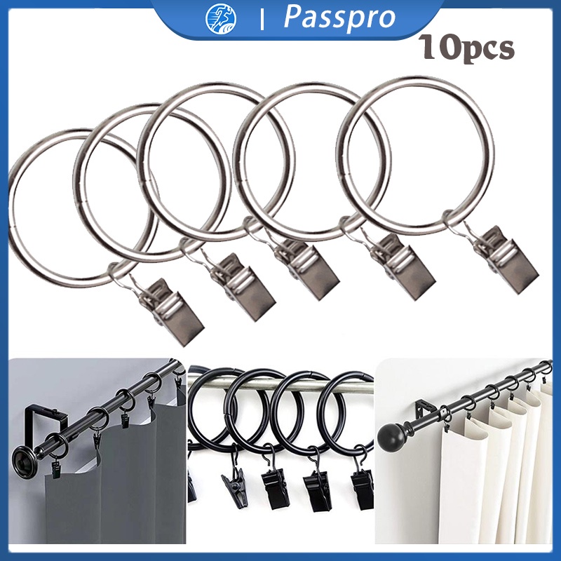 Jual 10PCS/Set Curtain Rail Ring/Rel Gorden Ring Dengan Klip Dan ...