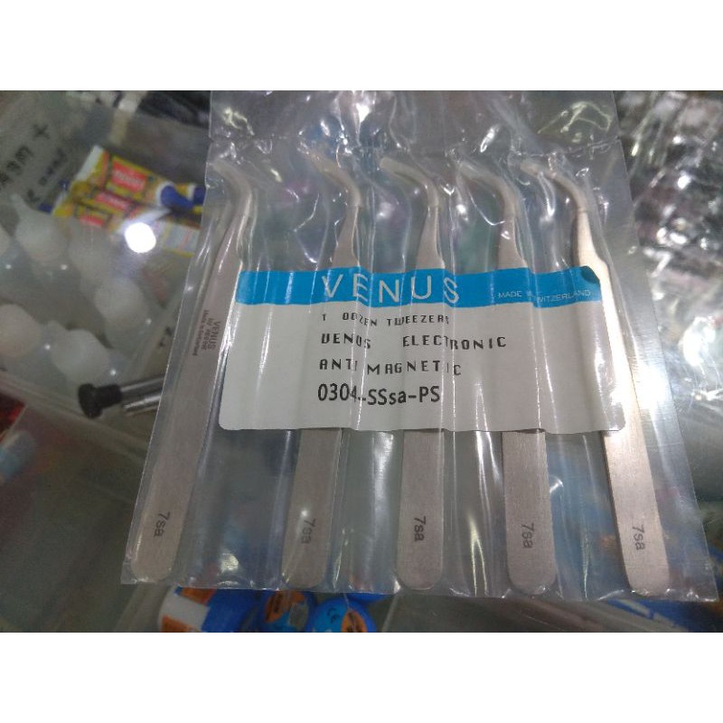 Jual Pinset bengkok pinset venus bengkok Anti Magnetic 7sa original ...