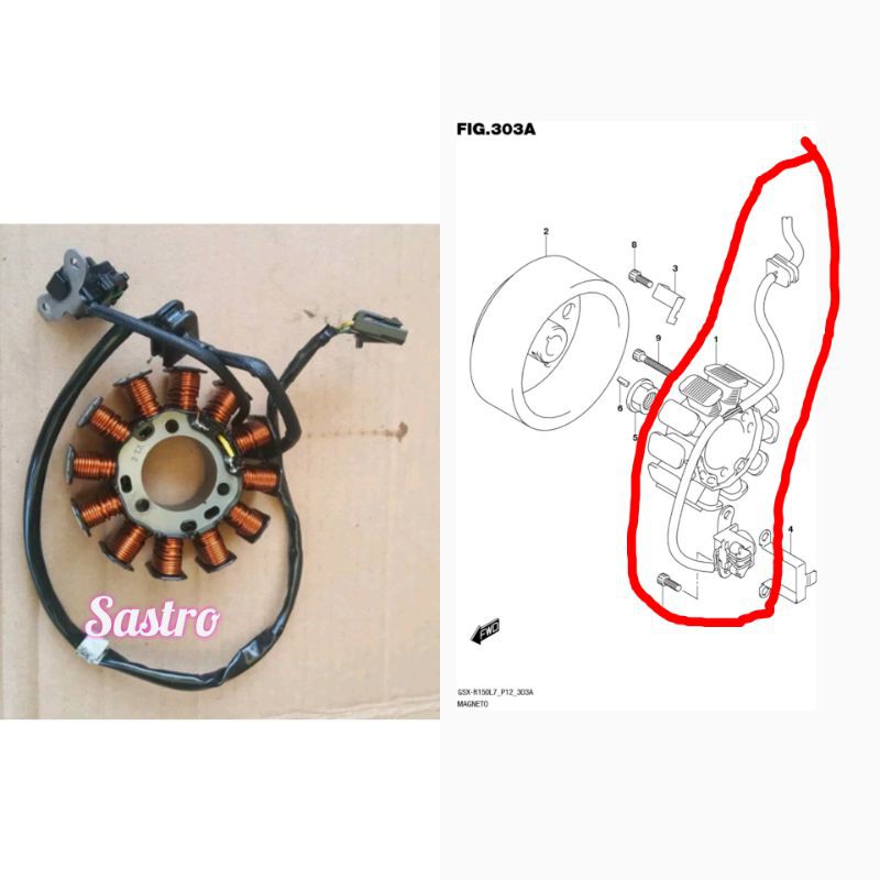 Jual spul pulser stator assy suzuki satria fu injeksi GSX BANDIT ORI SGP | Shopee Indonesia