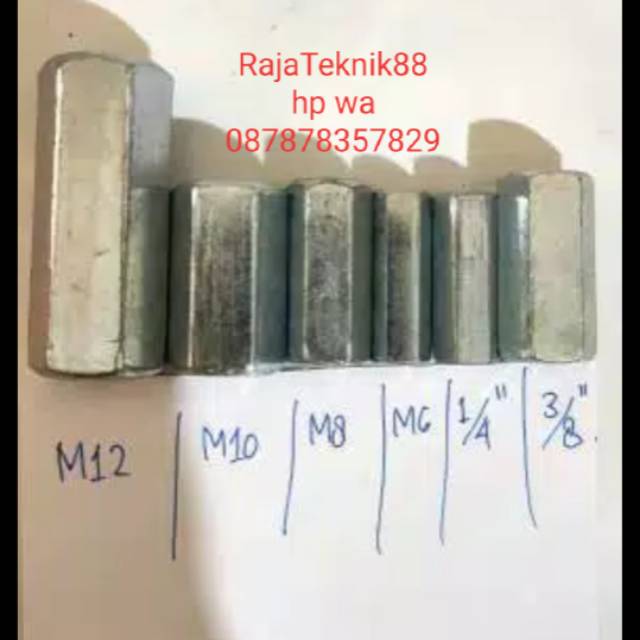 Jual long nut 1/4" kunci 11 / Long nut 1/4" / mur panjang 1/4 inch ...