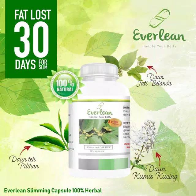 Jual New Formula Everlean Slimming Capsule Pelangsing Badan Herbal Obat ...