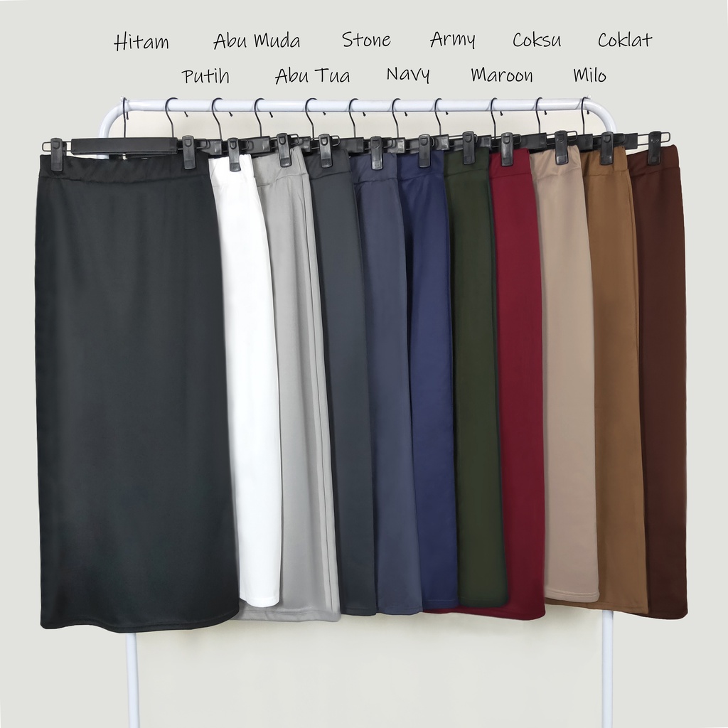 Jual Rok Span Scuba Rok Polos Panjang Wanita All Size Jumbo Tanpa Belah ...
