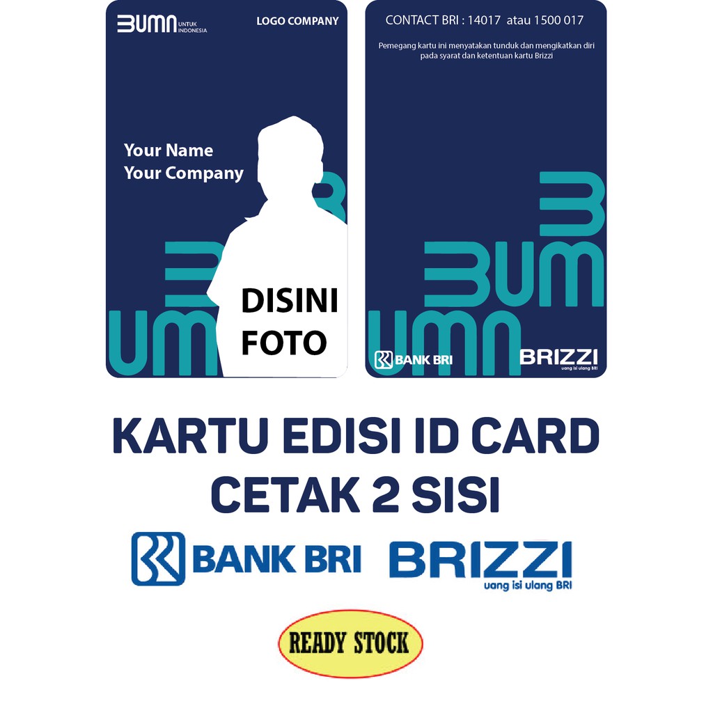 Jual CUSTOM BRIZZI ID CARD 2 SISI | Shopee Indonesia