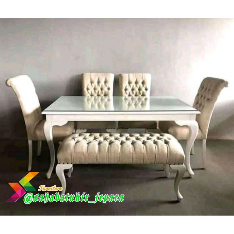 Jual MEJA MAKAN SET K4 single + 1 kursi 2 seat Sofa jok meja panjang ...