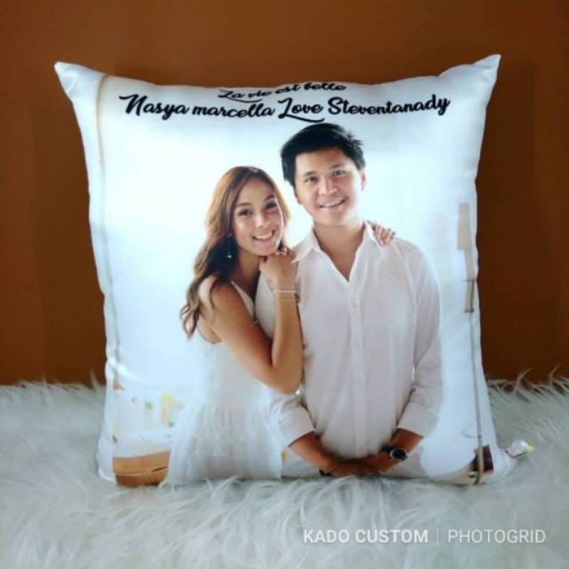 Jual Bantal foto full print hadiah kado custom ultah anniversary ulang ...