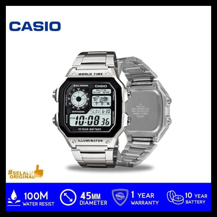Jual Indh Casio GENERAL AE-1200WHD-1AVDF / AE 1200WHD 1AVDF / AE-1200WH ORIGINAL PRODUK TERBATAS ...