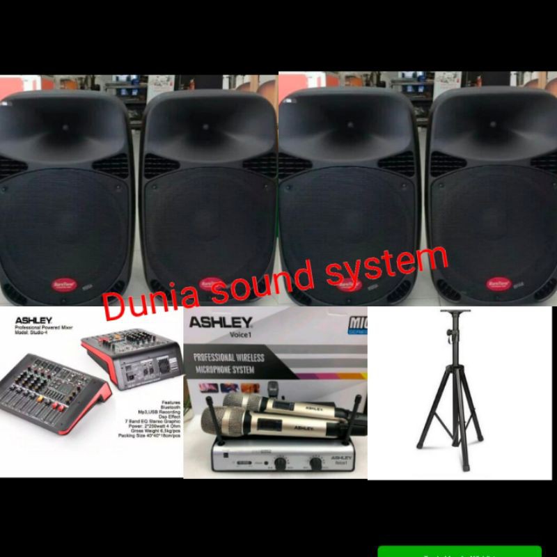Jual paket sound system profesional lengkap 4speaker baretone 15mw ...