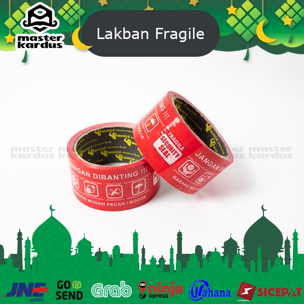 Jual Lakban Fragile Merah 2"(48MM x 50Y) Panjang Tebal | Shopee Indonesia