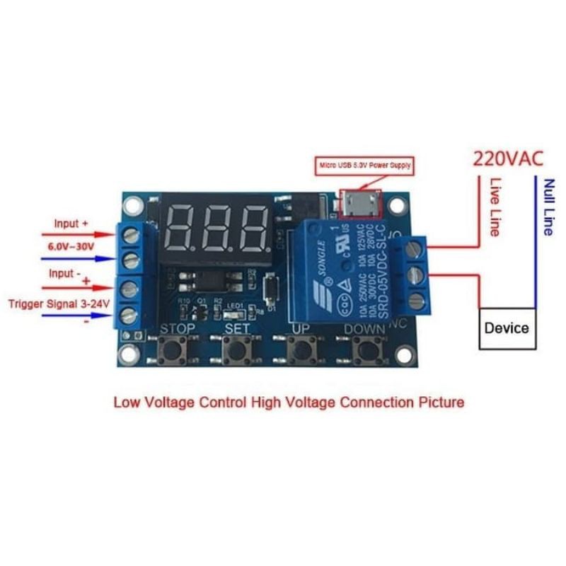 Jual Relay Timer Display 4Tombol DC 6V~30V Delay Time Module Switch ...