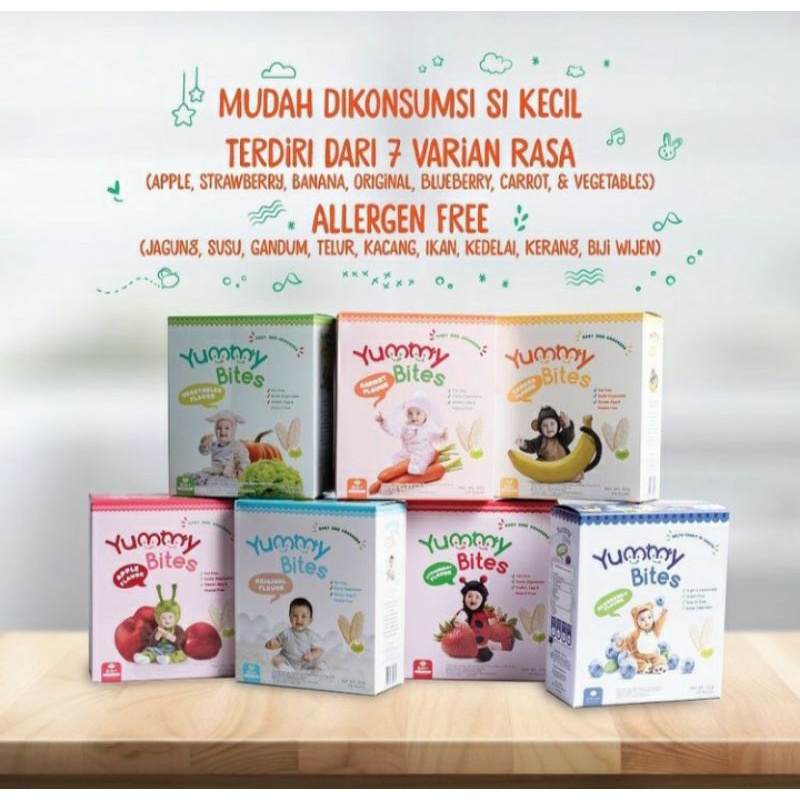 Jual Yummy Bites Baby Rice Crackers Snack Bayi 50 g | Shopee Indonesia