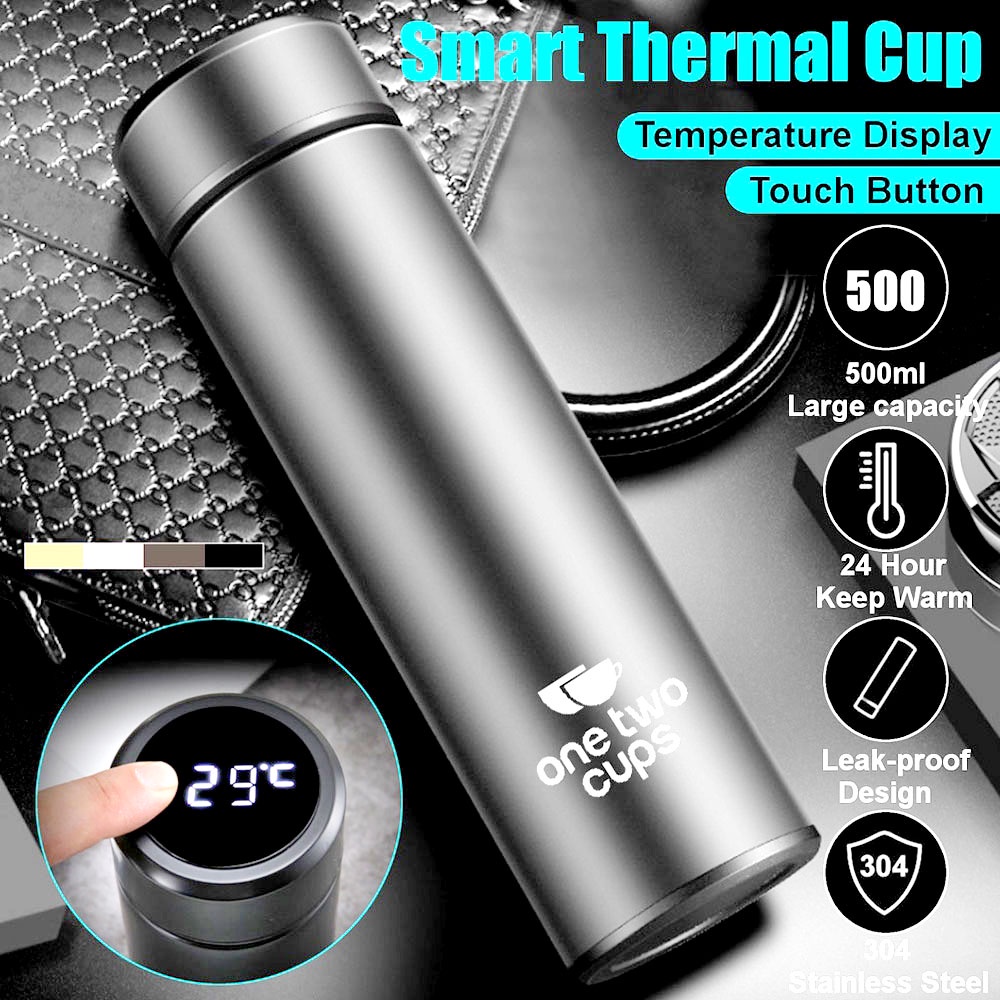 Jual Botol Termos Minum Stainless Tutup Sensor Suhu Smart Display LED ...