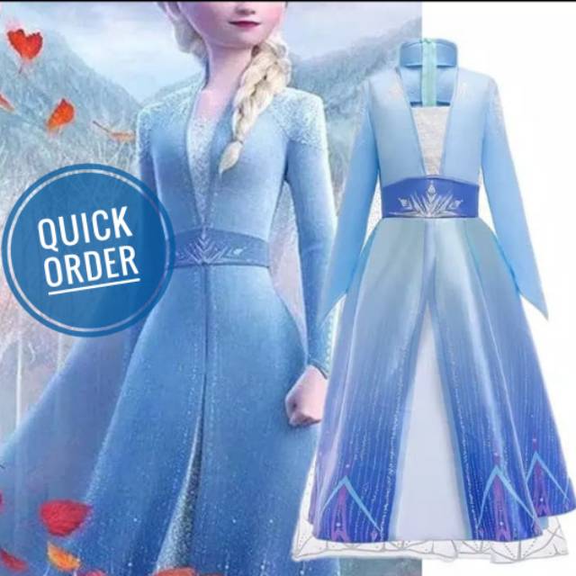 Jual Dress Elsa Frozen 2 Baju Princess Biru Es Ukuran Besar | Shopee Indonesia