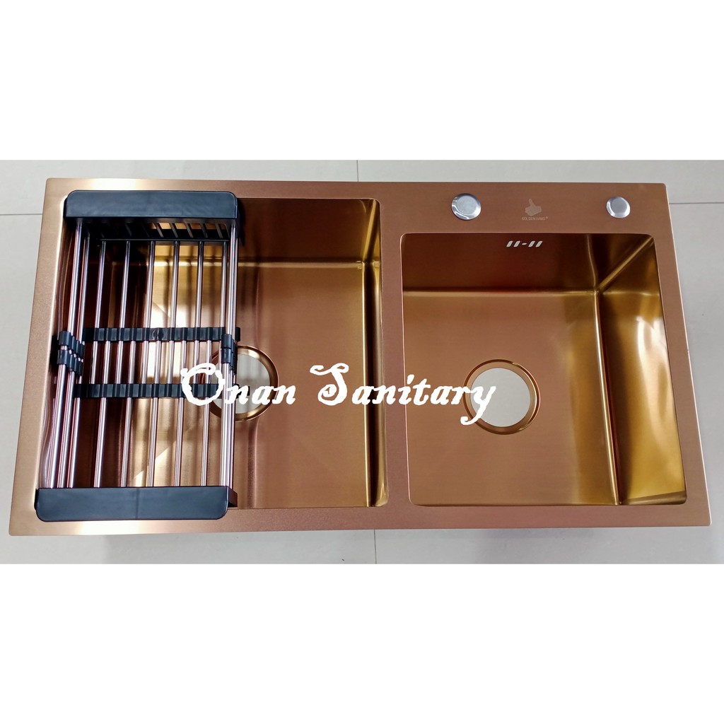 Jual Kitchen Sink ONAN 8245 Maron Gold Minimalis | Shopee Indonesia