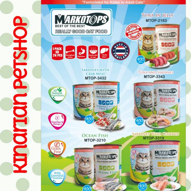 Jual MARKOTOPS WET FOOD CAN 400GR-MAKANAN KUCING MARKOTOPS KALENG 400GR ...