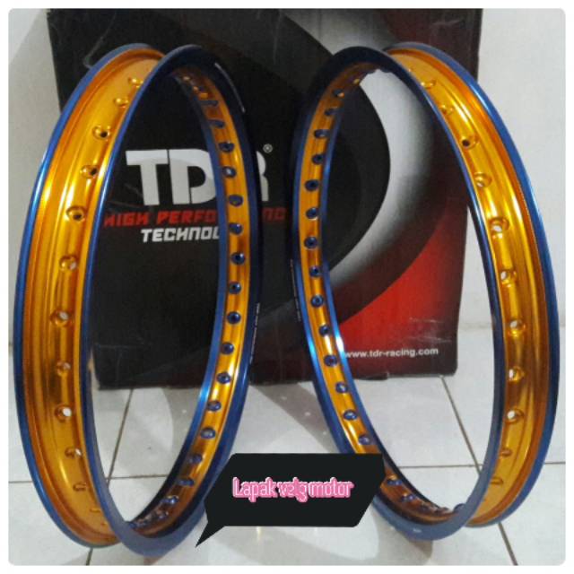 Jual Velg TDR ring two tone wm blue gold uk 140x17 | Shopee Indonesia