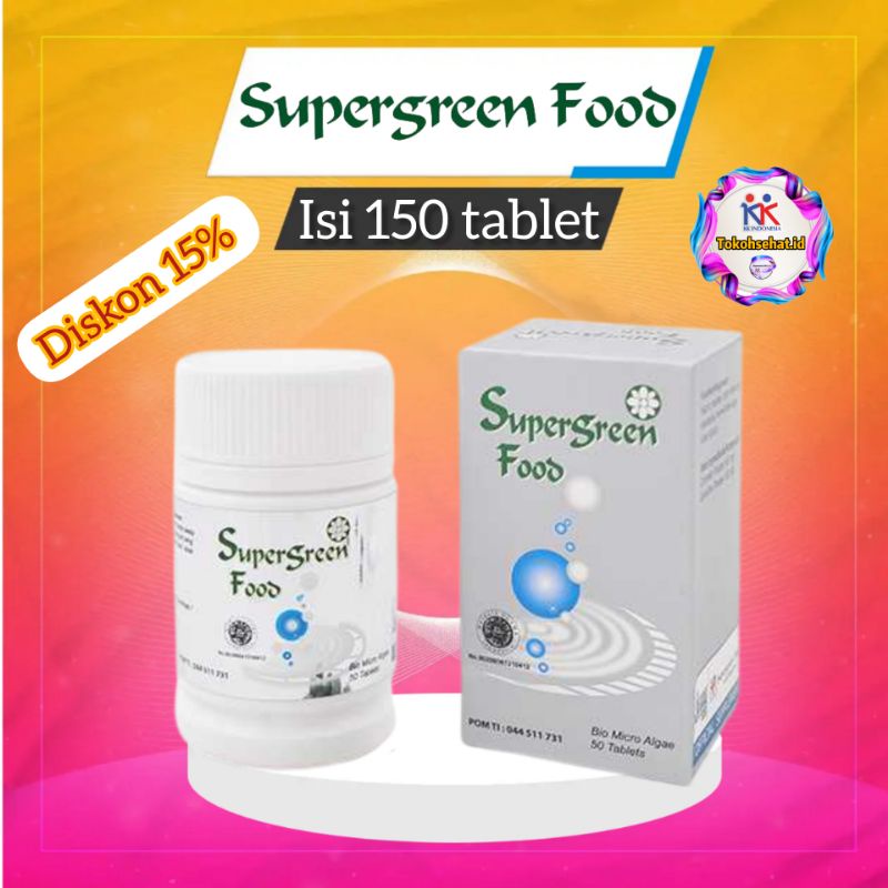 Jual Super Green Food Isi 150 Tablet Suplemen Multivitamin Dan Mineral KK Indonesia Padat Gizi ...