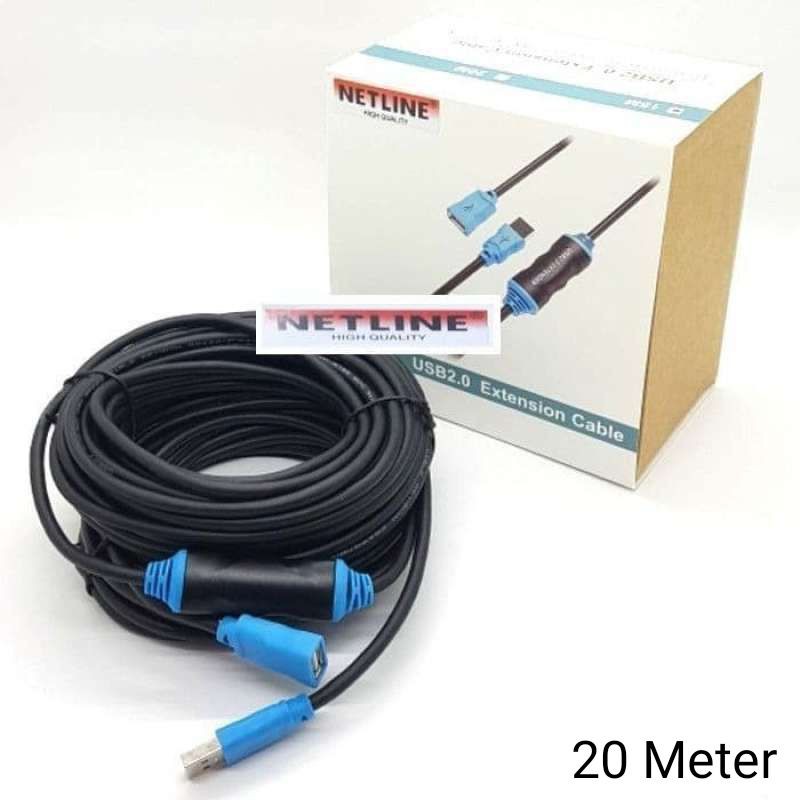 Jual Kabel USB Extention NETLINE 20 METER Perpanjangan USB MALE To ...