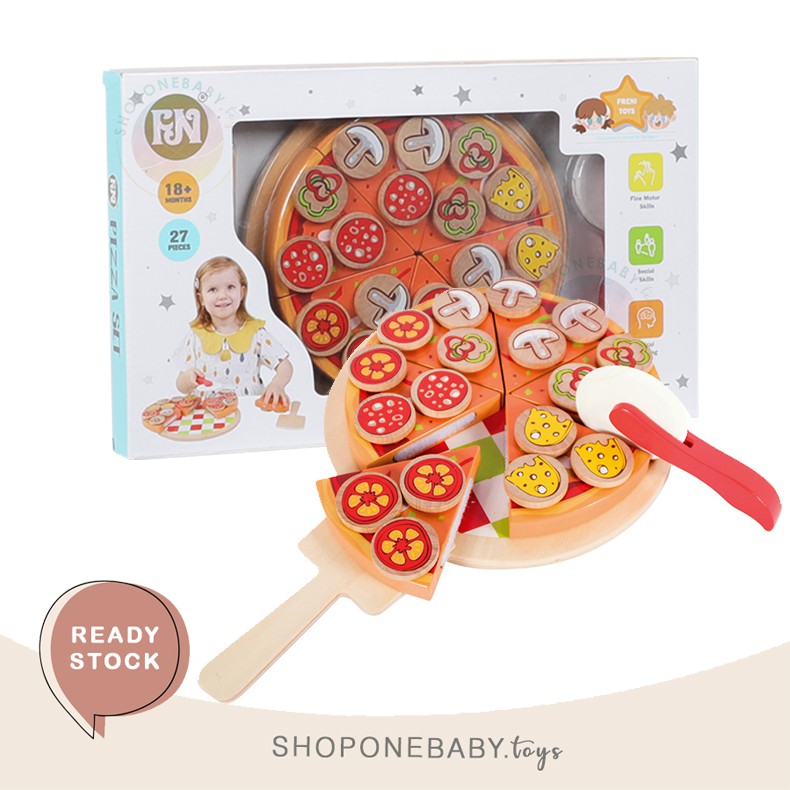 Jual INSTAN Melissa Doug Pizza Party Playset Wooden Kids Toys Mainan ...