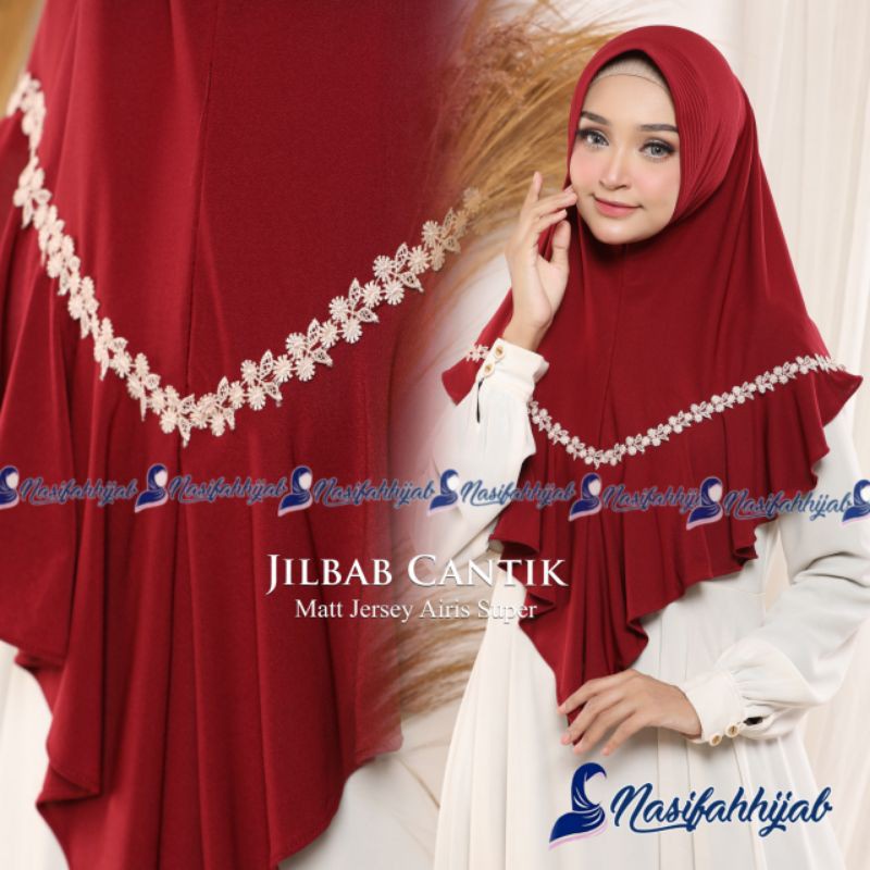 Jual Nasifah Hijab - CANTIK Jilbab Renda Jersey Airis Super Hijab Renda ...